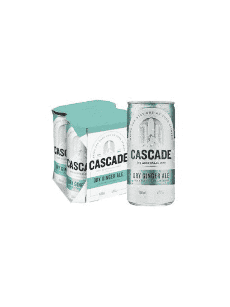 Cascade Dry Ginger Ale Can 200mL Pack of 4 - Box Bar